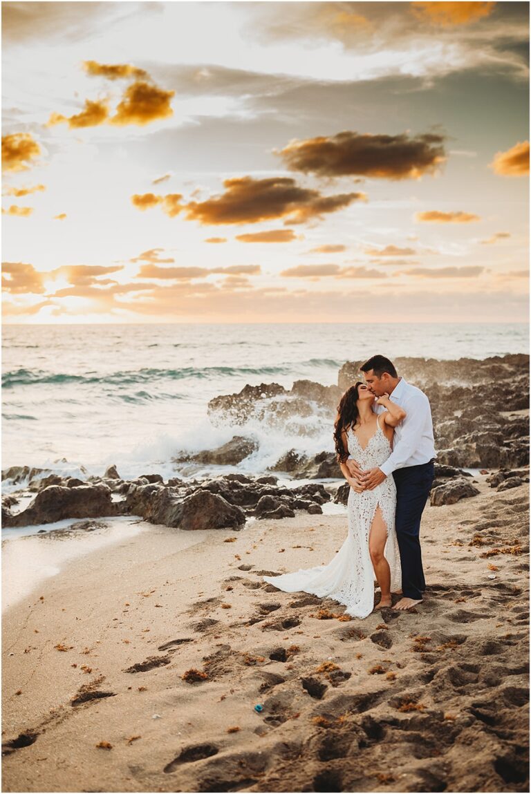 Beach Elopement at Sunrise | Ashley + Chad thebigdayweddings.com