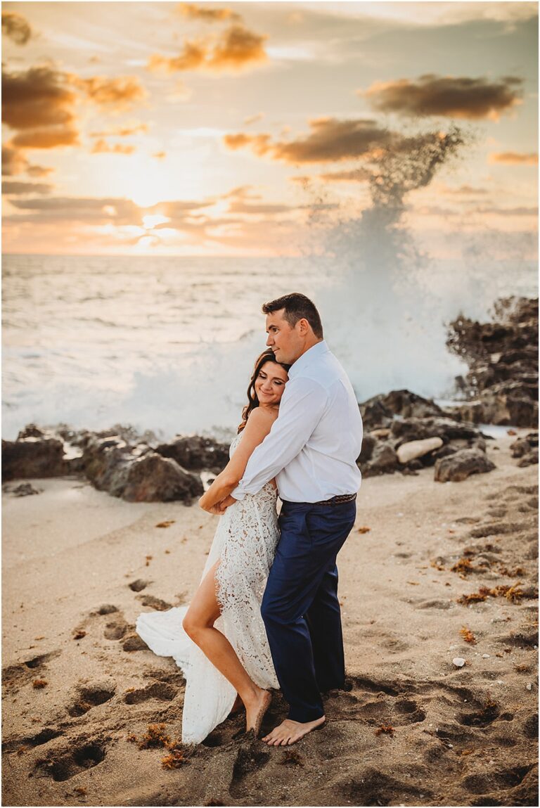 Beach Elopement at Sunrise | Ashley + Chad thebigdayweddings.com