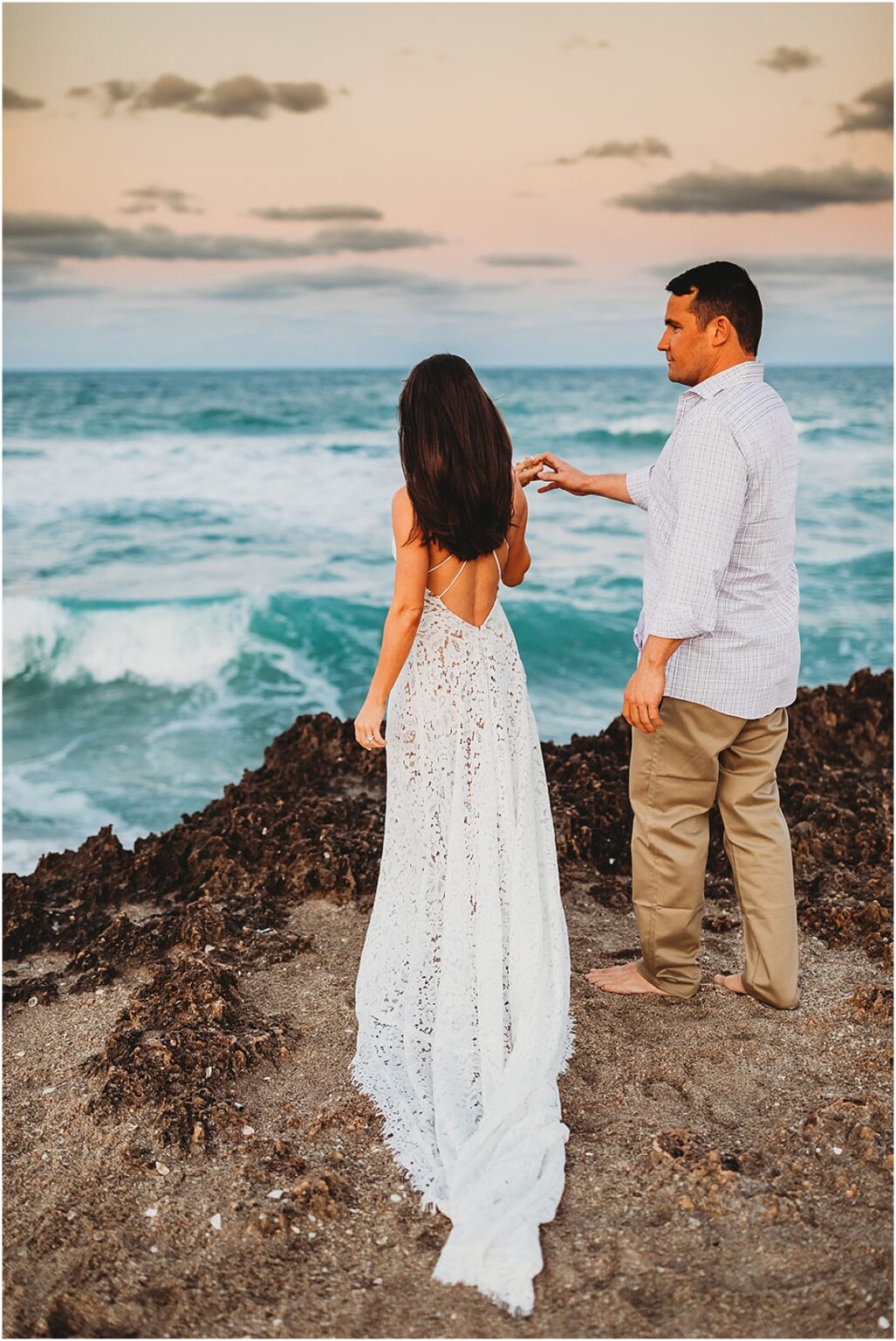 Beach Elopement at Sunrise | Ashley + Chad thebigdayweddings.com